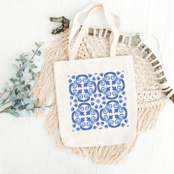 Blue Pattern Design Tote Bag - Egypt Factory